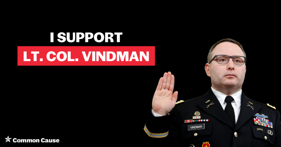 Thank Lt. Col. Vindman for his service | MoveOn