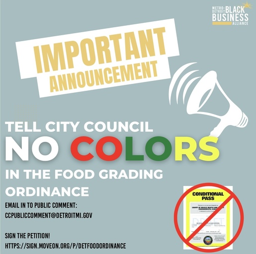 NO COLORS ON THE FOOD GRADING ORDINANCE | MoveOn