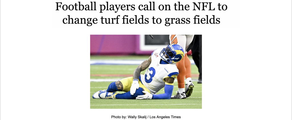 Stop the corporate greed. Protect players and use real grass, NOT TURF ...