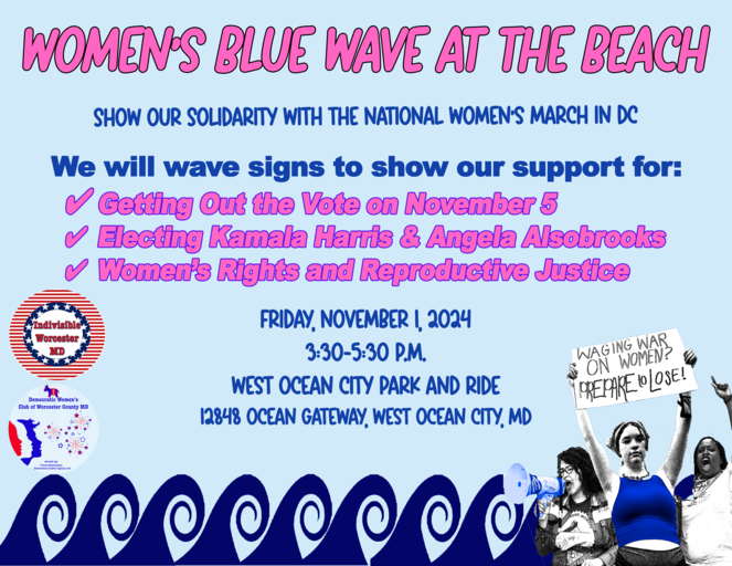 Women's Blue Wave at the Beach | Women's March