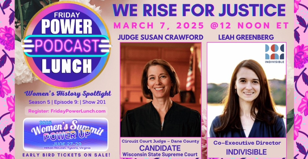 WE RISE FOR JUSTICE with Leah Greenberg & Susan Crawford | Women's March