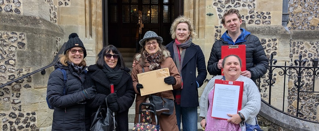 Hand-delivering our message: Stop cuts to Hampshire's concessionary bus ...