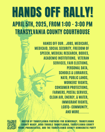 Hands Off ! Rally - Brevard | Red Wine & Blue