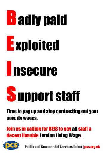 BEIS: End poverty wages and the contracting out of government support ...
