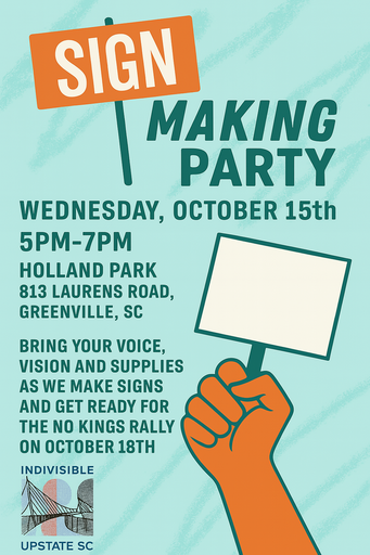 No Kings Rally Sign Making Party | Red Wine & Blue