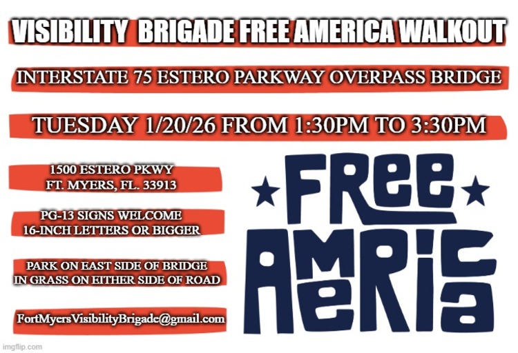 Fort Myers Visibility Brigade Free America Walkout | FREE AMERICA WALKOUT